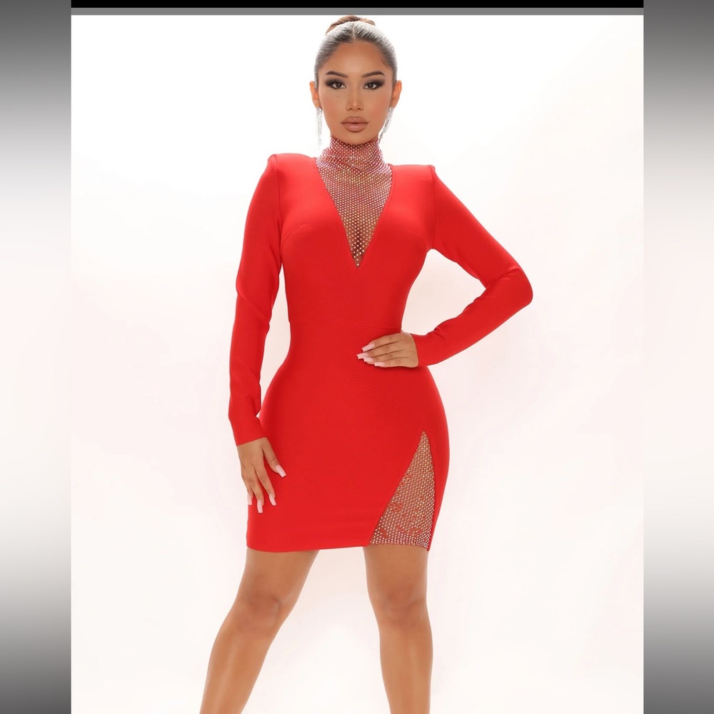 Fashion Nova Beginning To Wonder Bandage Mini Dress R… - Gem